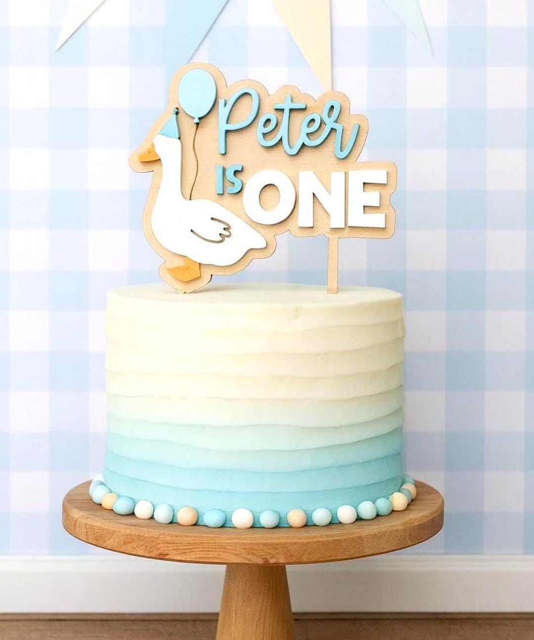 One Silly Goose Cake Topper First Birthday Decor Party Theme Blue or ...