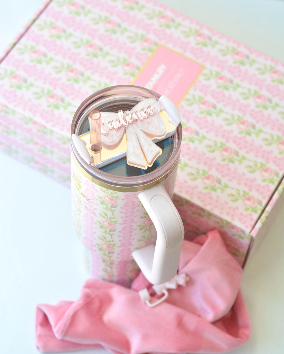 Coquette Bow for Loveshackfancy Blooming Heirloom Blush Pink Stanley ...