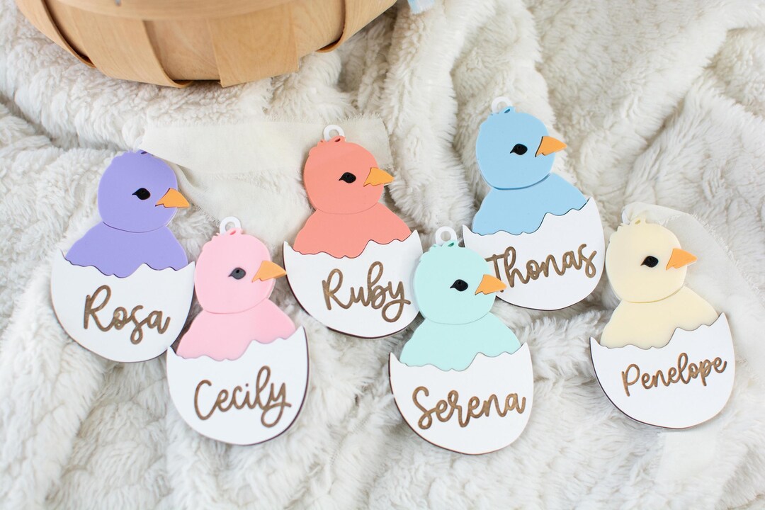 Easter Basket Name Tags Personalized | With Custom Acrylic Names | Gift ...