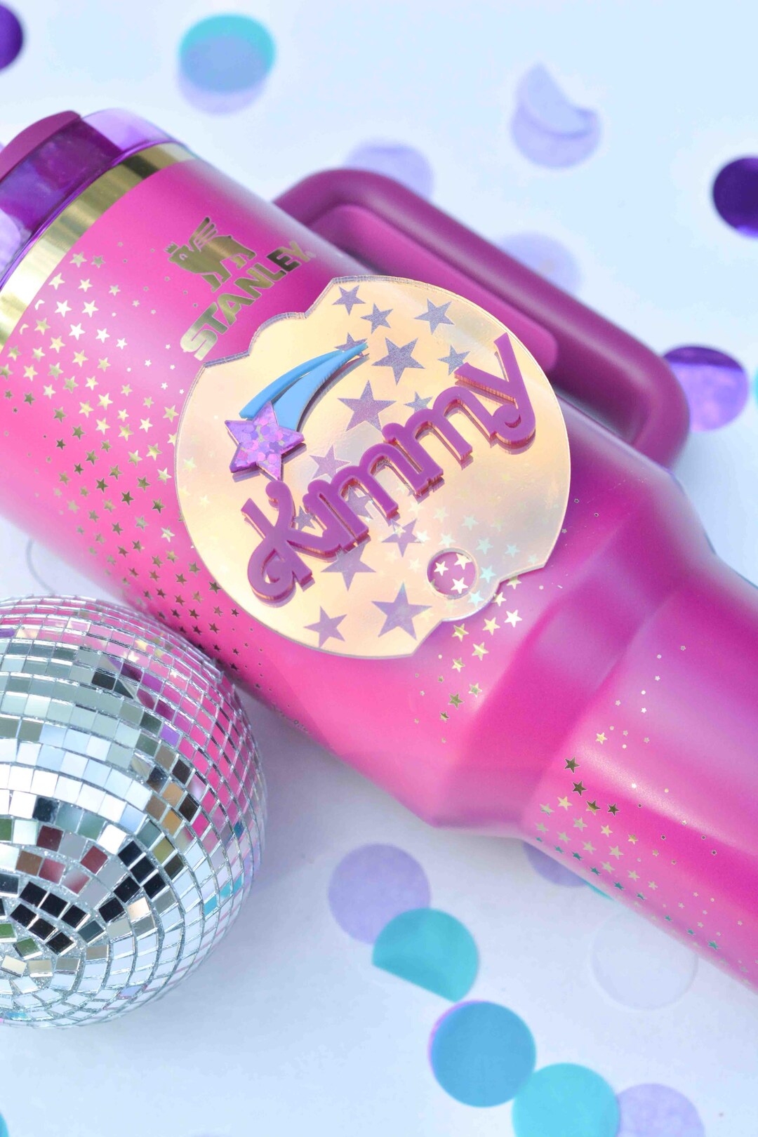 Superstar Hot Pink and Purple Gradient Stanley Name Plates Lid Toppers ...