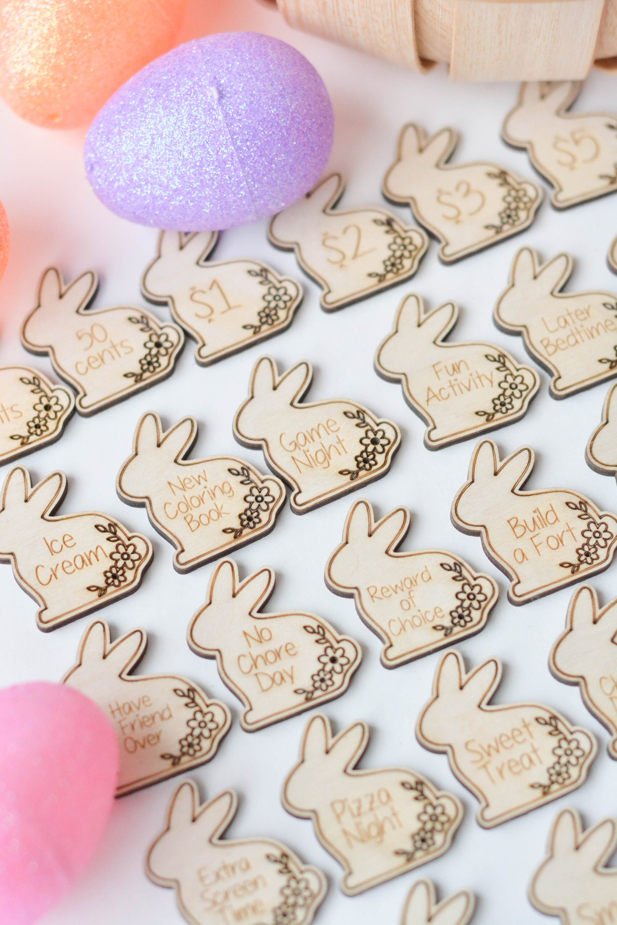 Easter Egg Hunt Tokens Set of 36 | Easter Egg Basket Stuffers Fillers ...