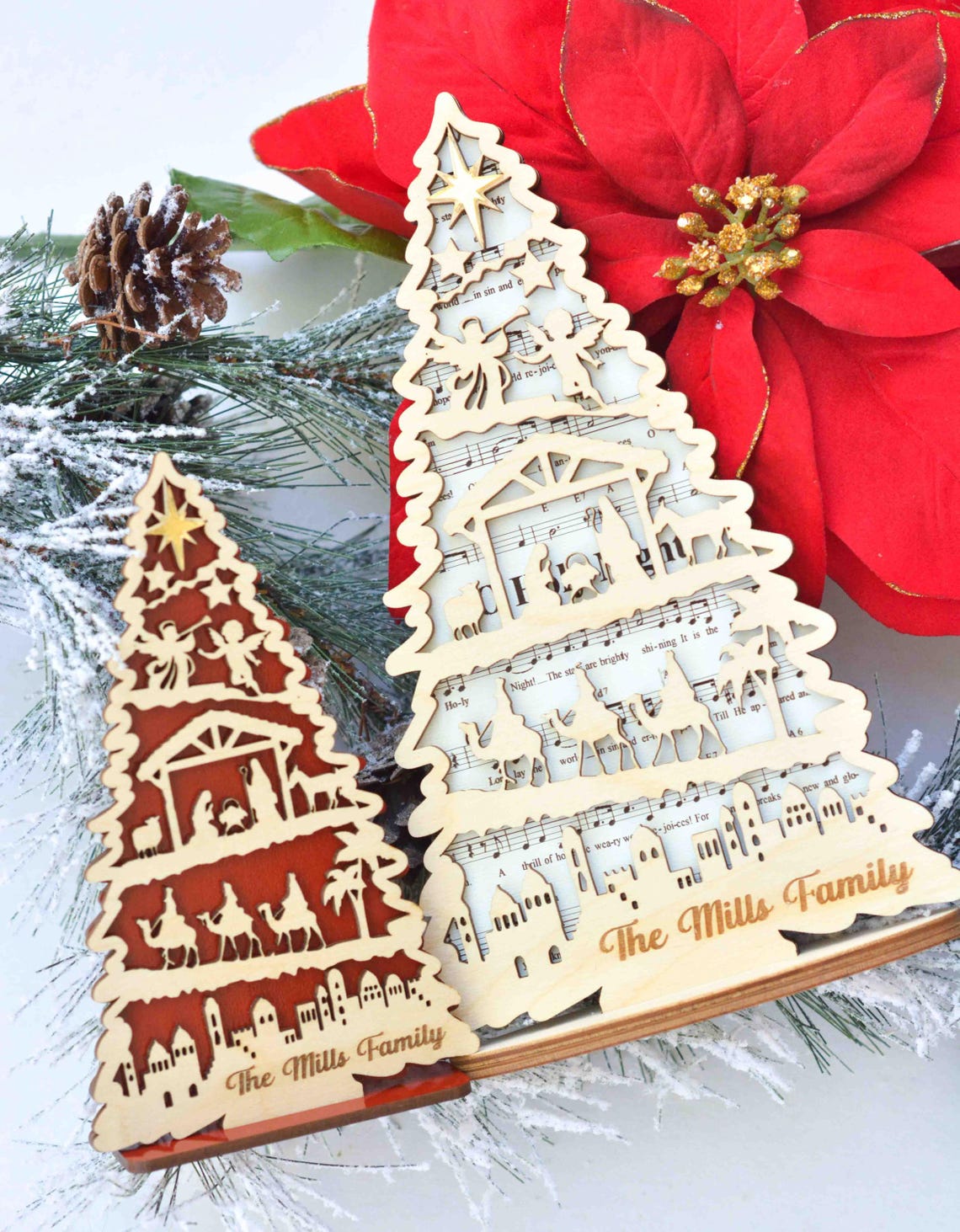 Nativity Scene, Christmas Nativity Tree With Stand, Holiday Home Decor ...