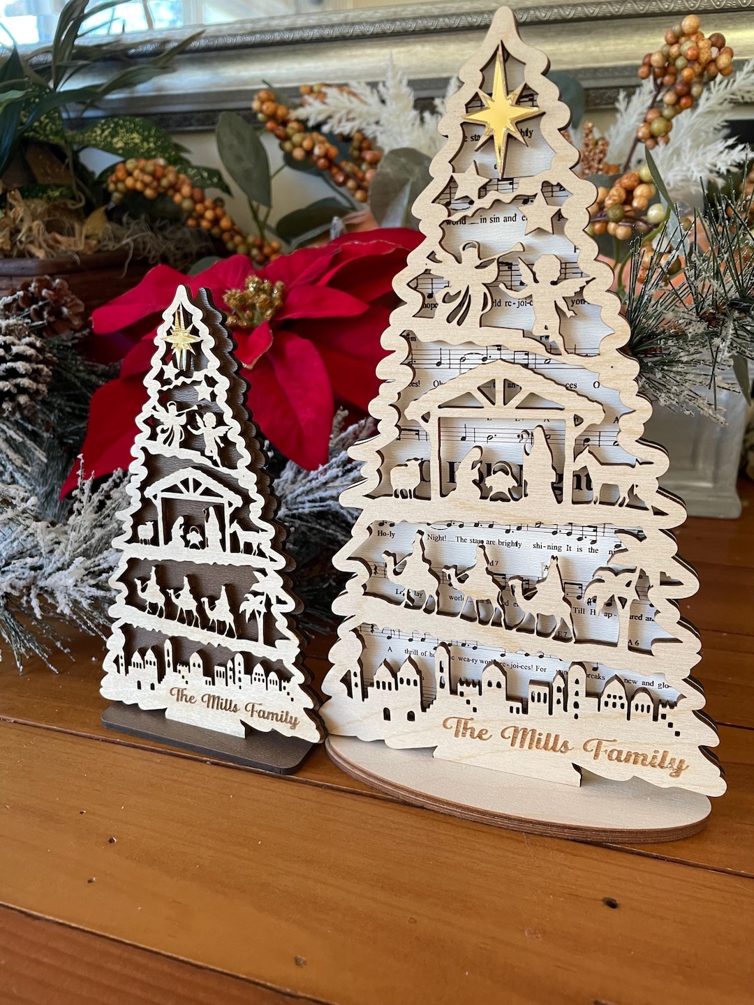 Nativity Scene, Christmas Nativity Tree With Stand, Holiday Home Decor ...