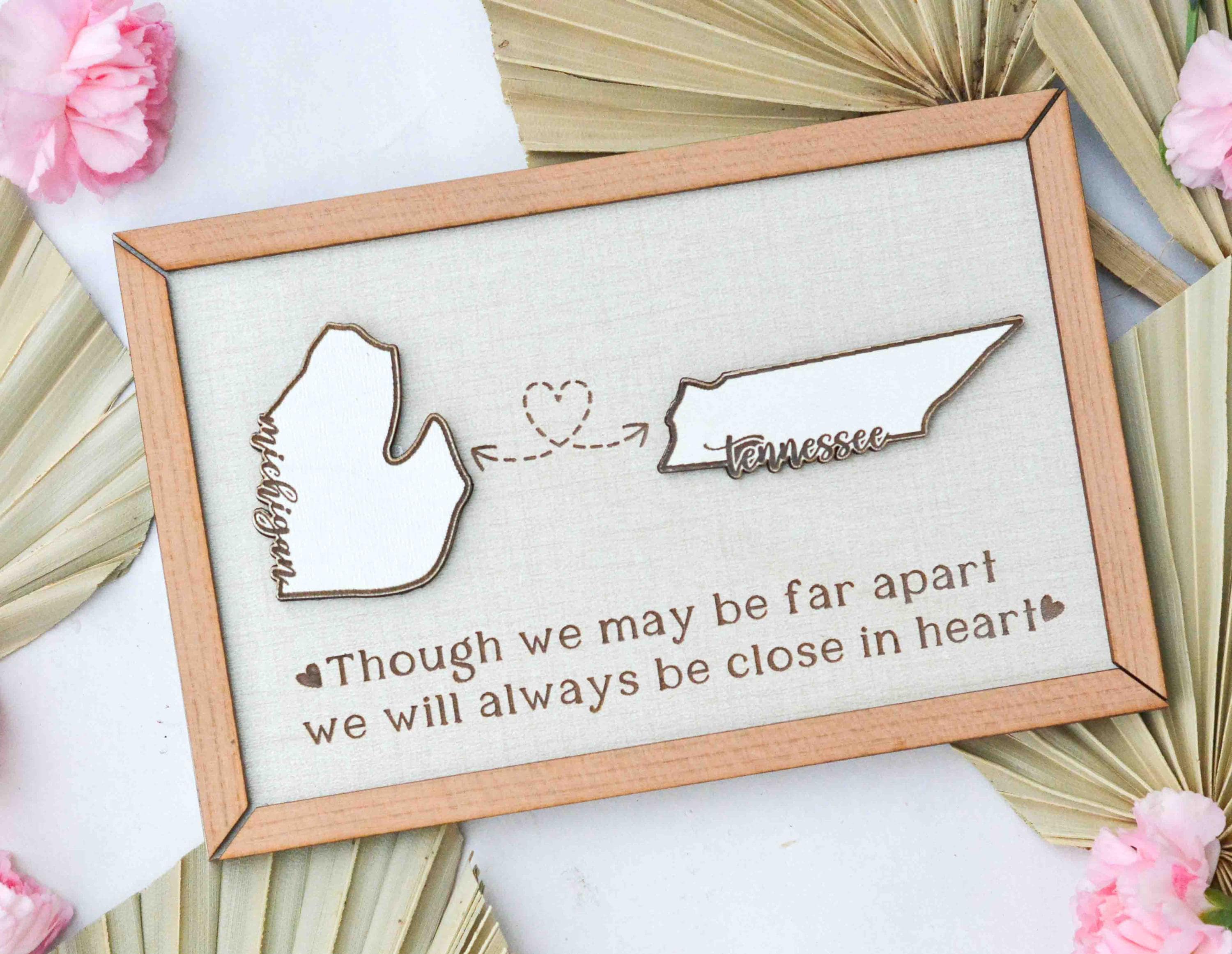 Long Distance State Custom Two Location Personalized Sign, States ...