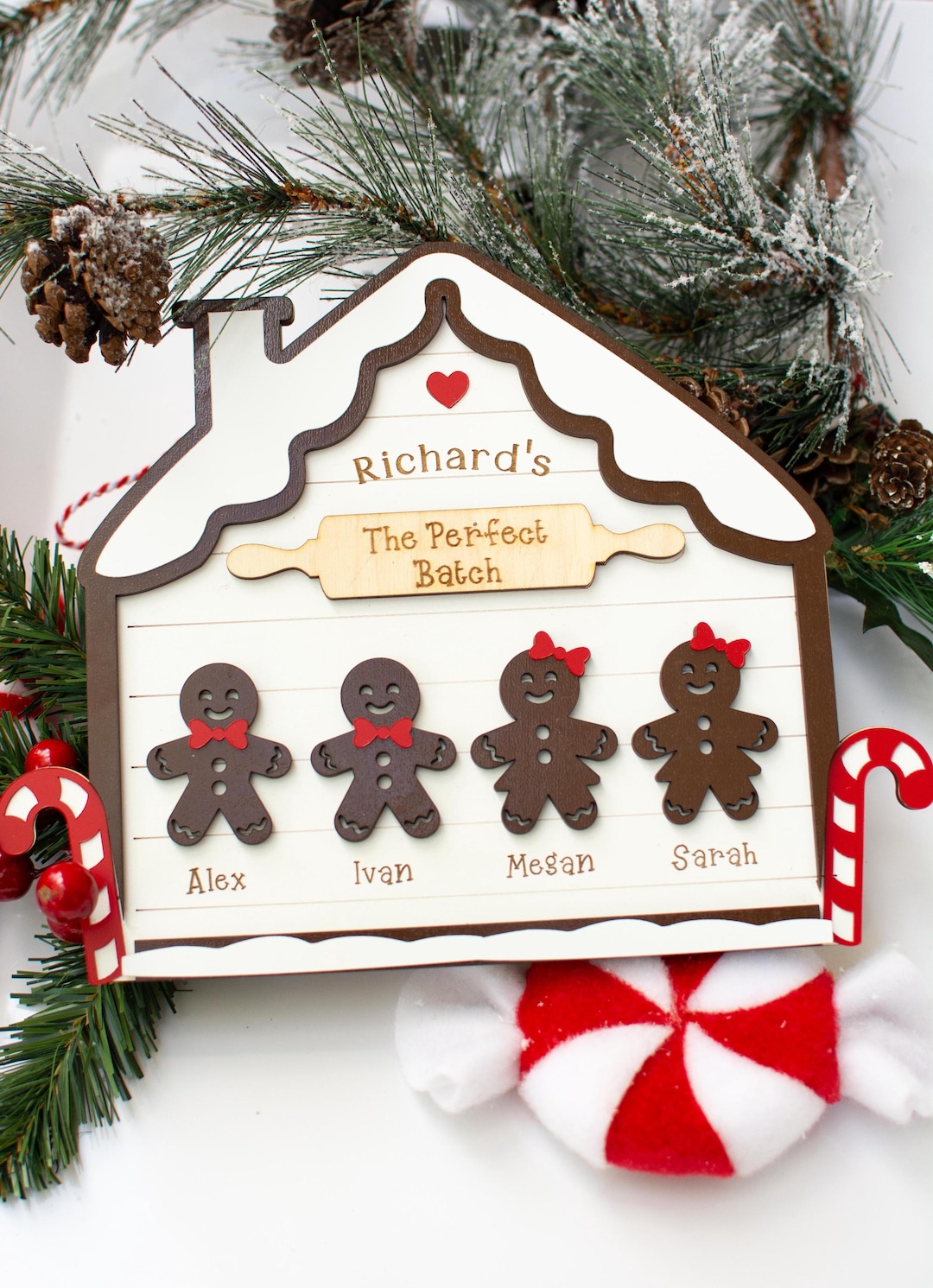 Personalized Gingerbread Family Sign, Perfect Batch Family Wood Name ...