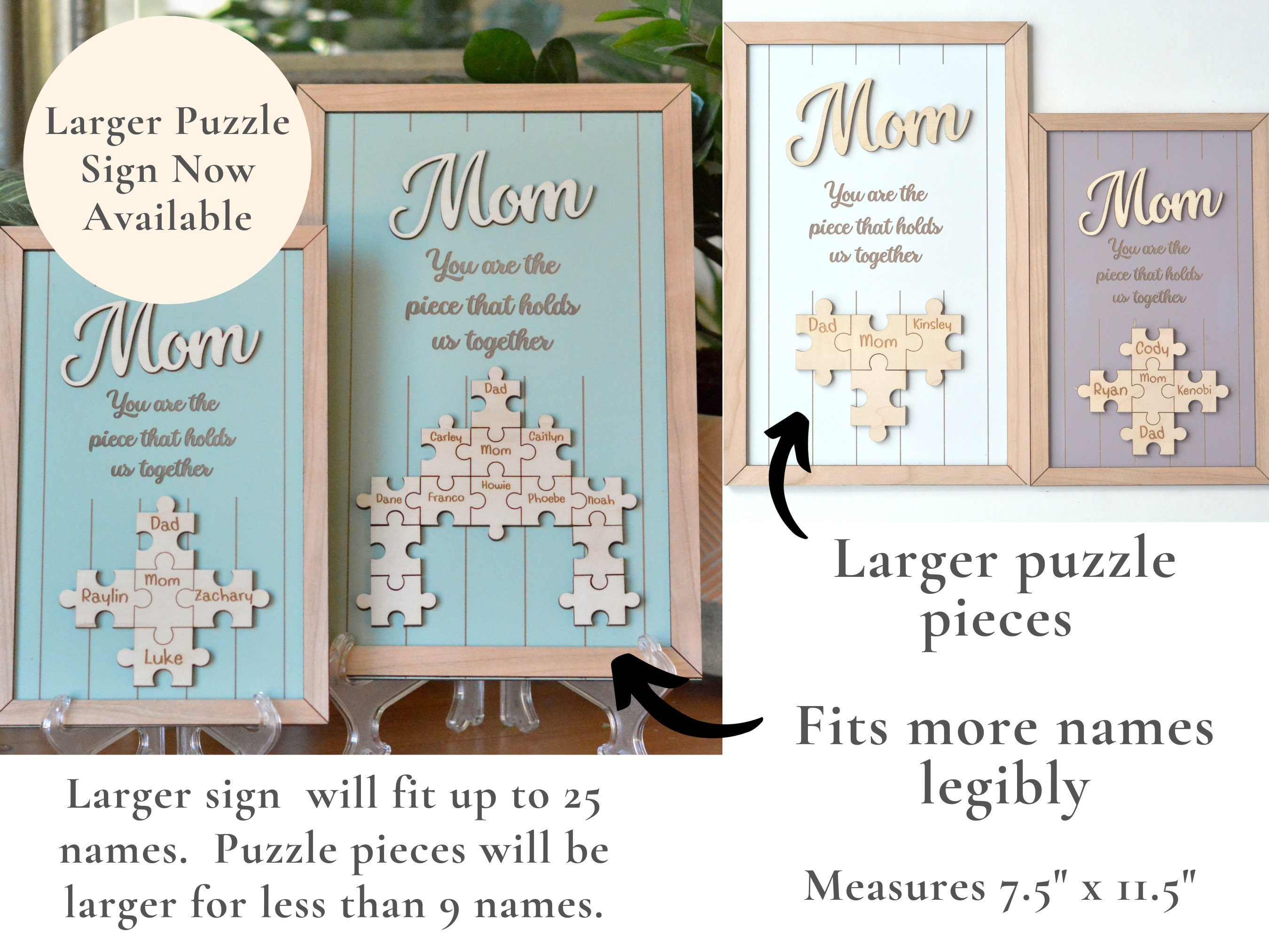 Mom Puzzle Sign Mother's Day Gift From Kids Husband Custom Engraved ...