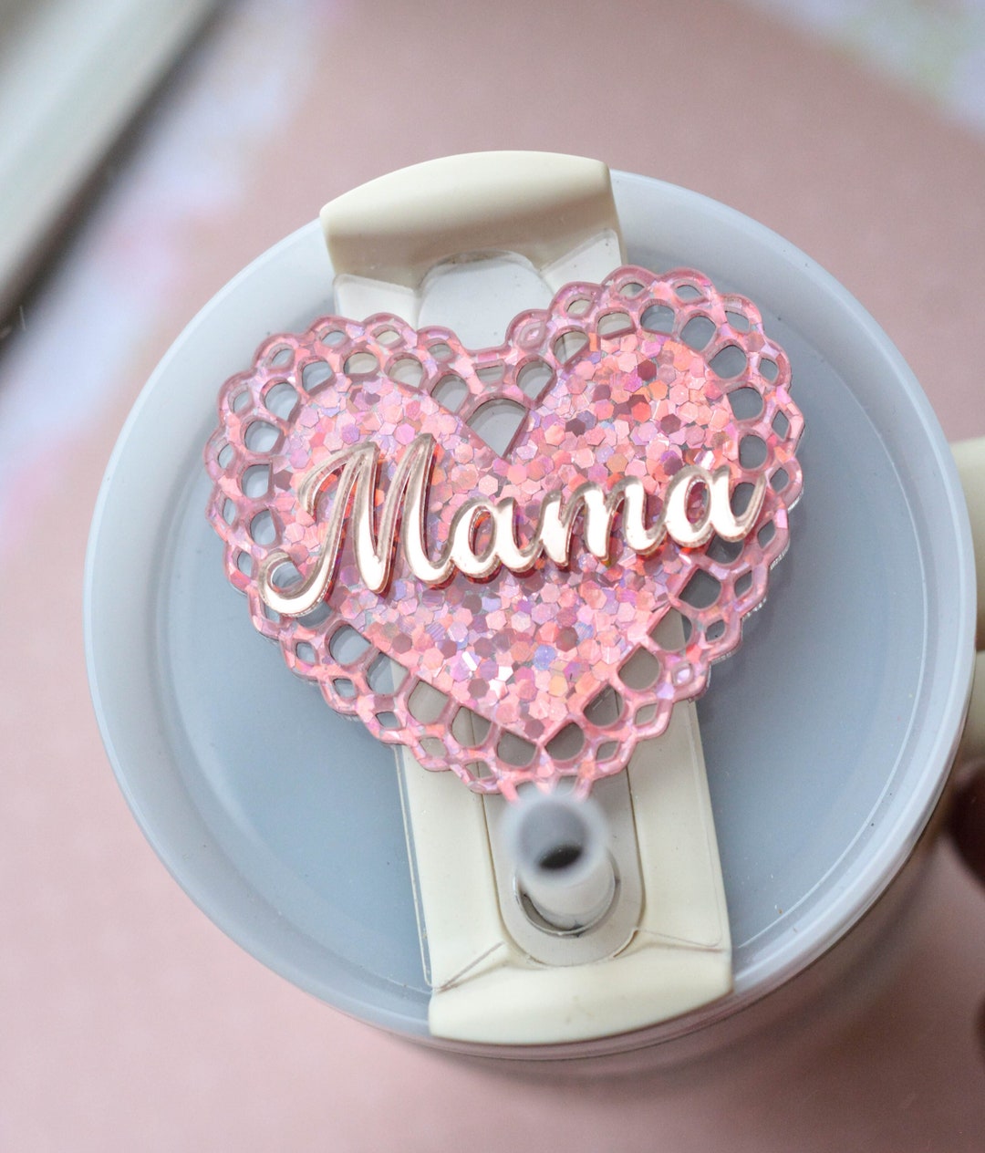 Valentine's Day Heart Stanley Name Plates Lid Toppers Cup Accessories ...