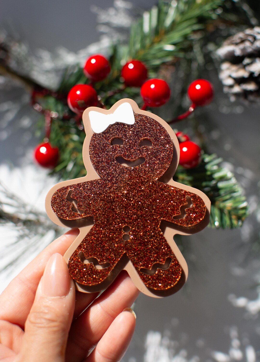 Gingerbread Christmas Badge Reel Nurse Gift RN Accessory Cute Fun ...