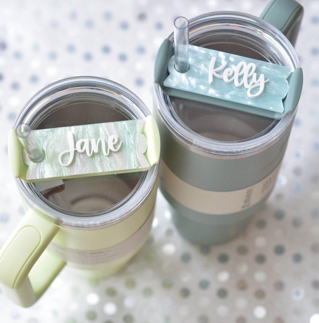 Shale and Pale Lime Target Stanley Name Plates Lid Toppers Cup ...