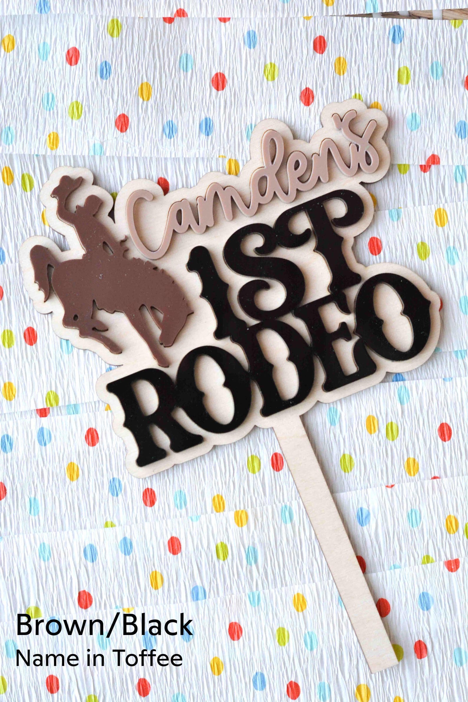 Personalized First Rodeo Themed Cake Topper for Birthday Cowboy Western ...