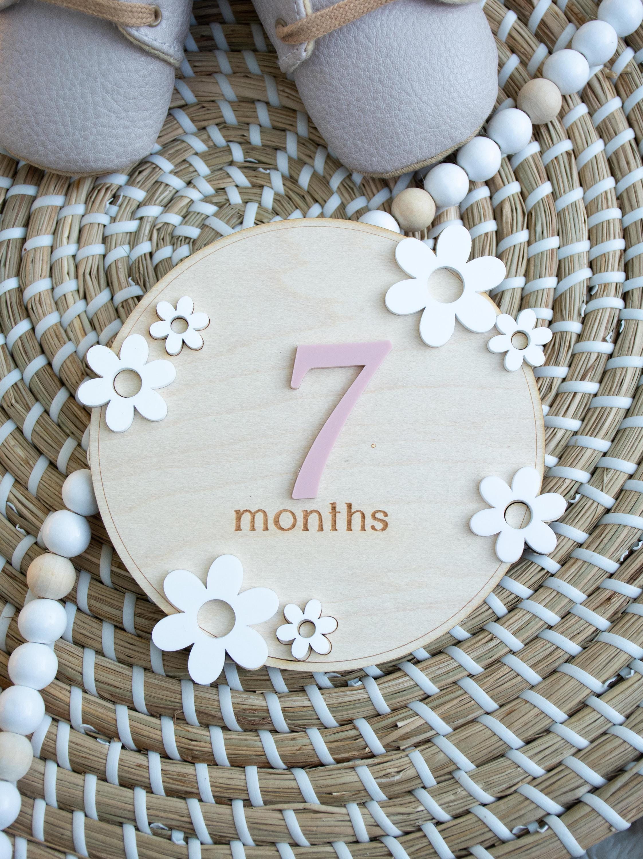 Daisy White and Pink Birth Stat Sign Birth Announcement Sign for ...