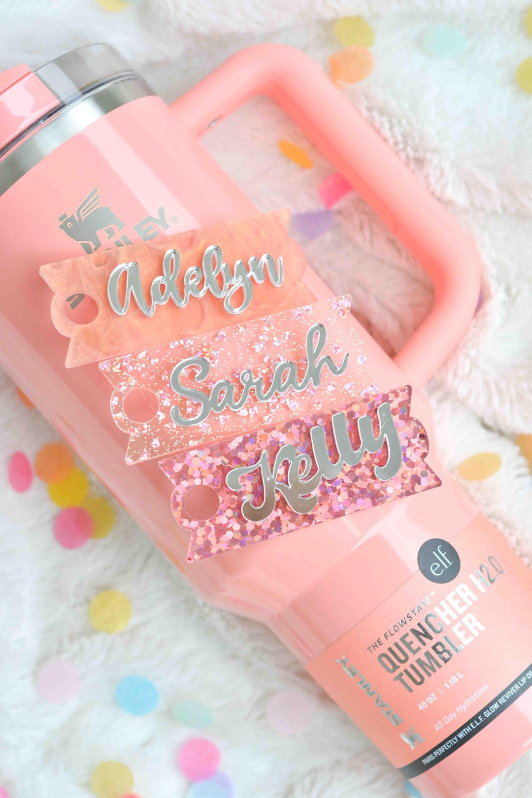 Coral Fixation Target Elf Stanley Collab Name Plates Lid Toppers Cup ...