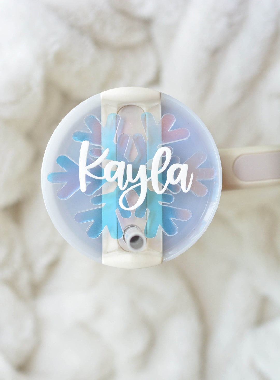 Winter Snowflake Christmas Stanley Name Plate Lid Toppers Holiday ...