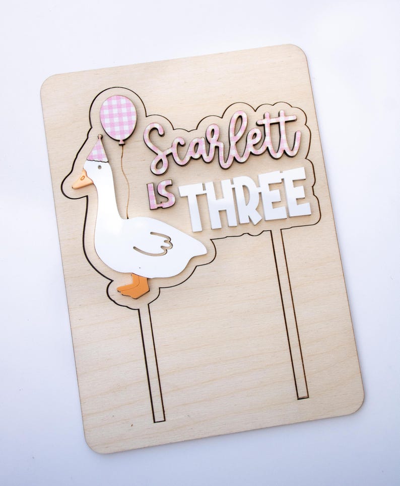 One Silly Goose Cake Topper First Birthday Decor Party Theme Blue or ...