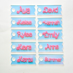 Stanley Name Plates Lid Toppers Cup Accessories Pink Blue Personalized ...