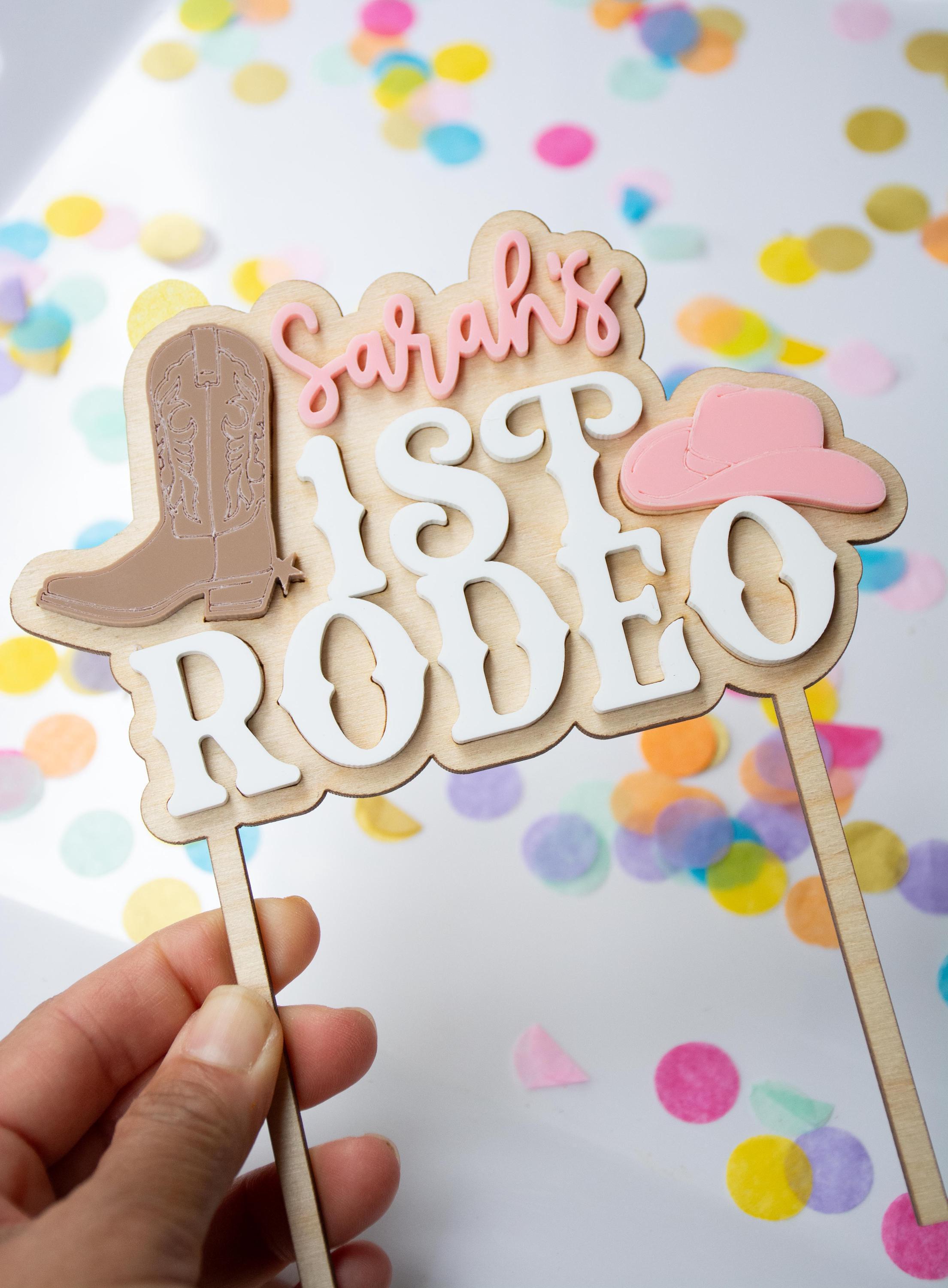 Personalized First Rodeo Themed Cake Topper for Birthday Cowboy Western ...