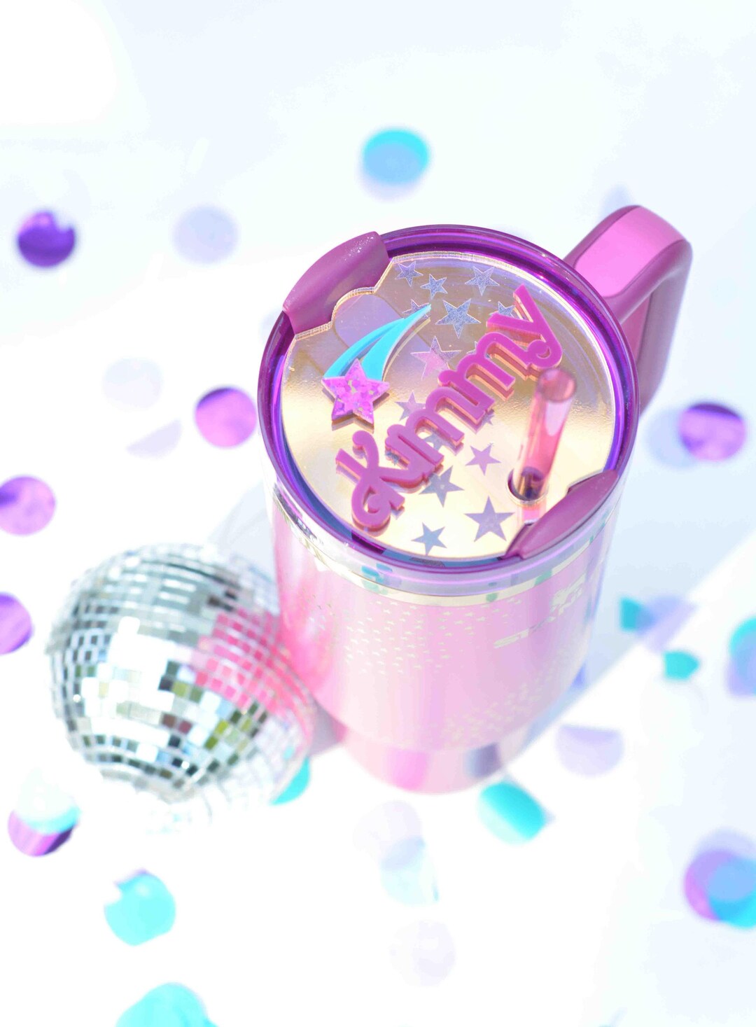 Superstar Hot Pink and Purple Gradient Stanley Name Plates Lid Toppers ...