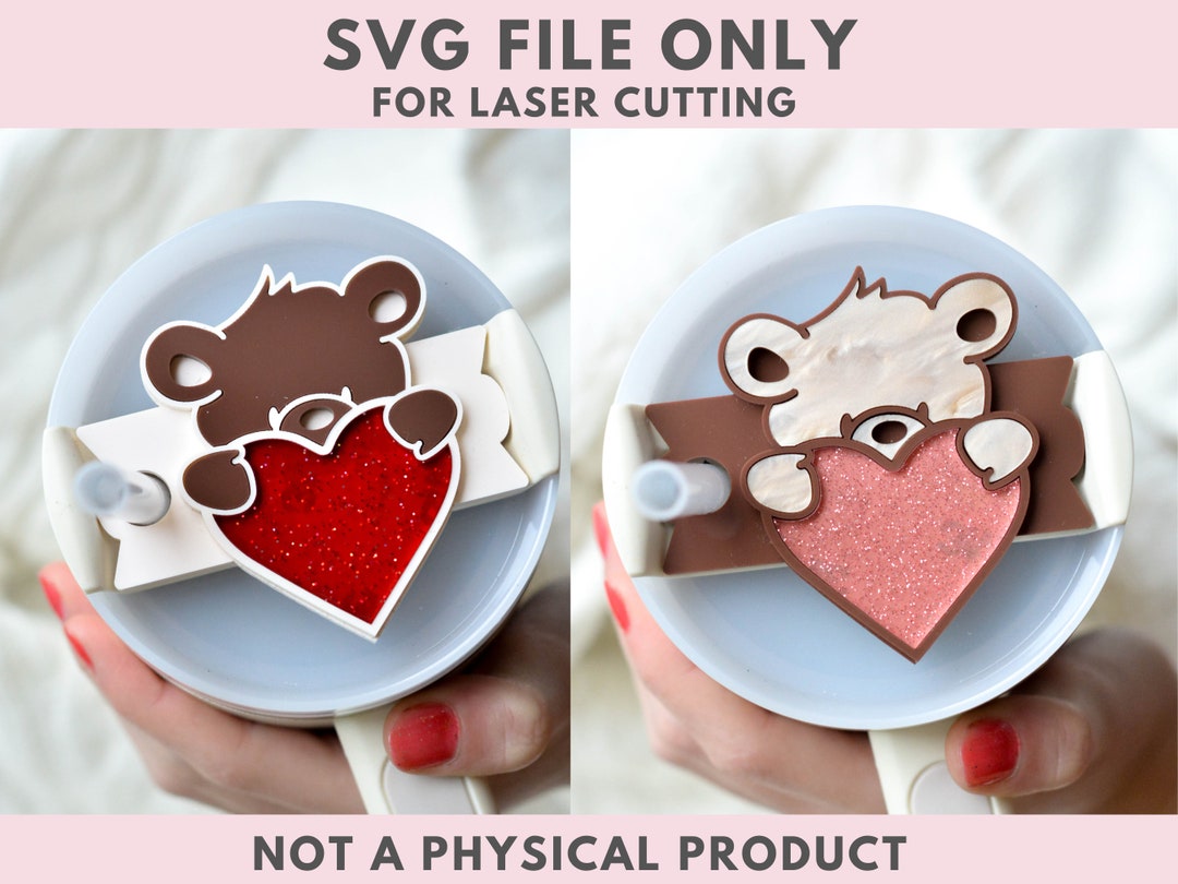 SVG File Stanley Topper Bear Holding Heart Valentine's Day 30 20 40 64 ...