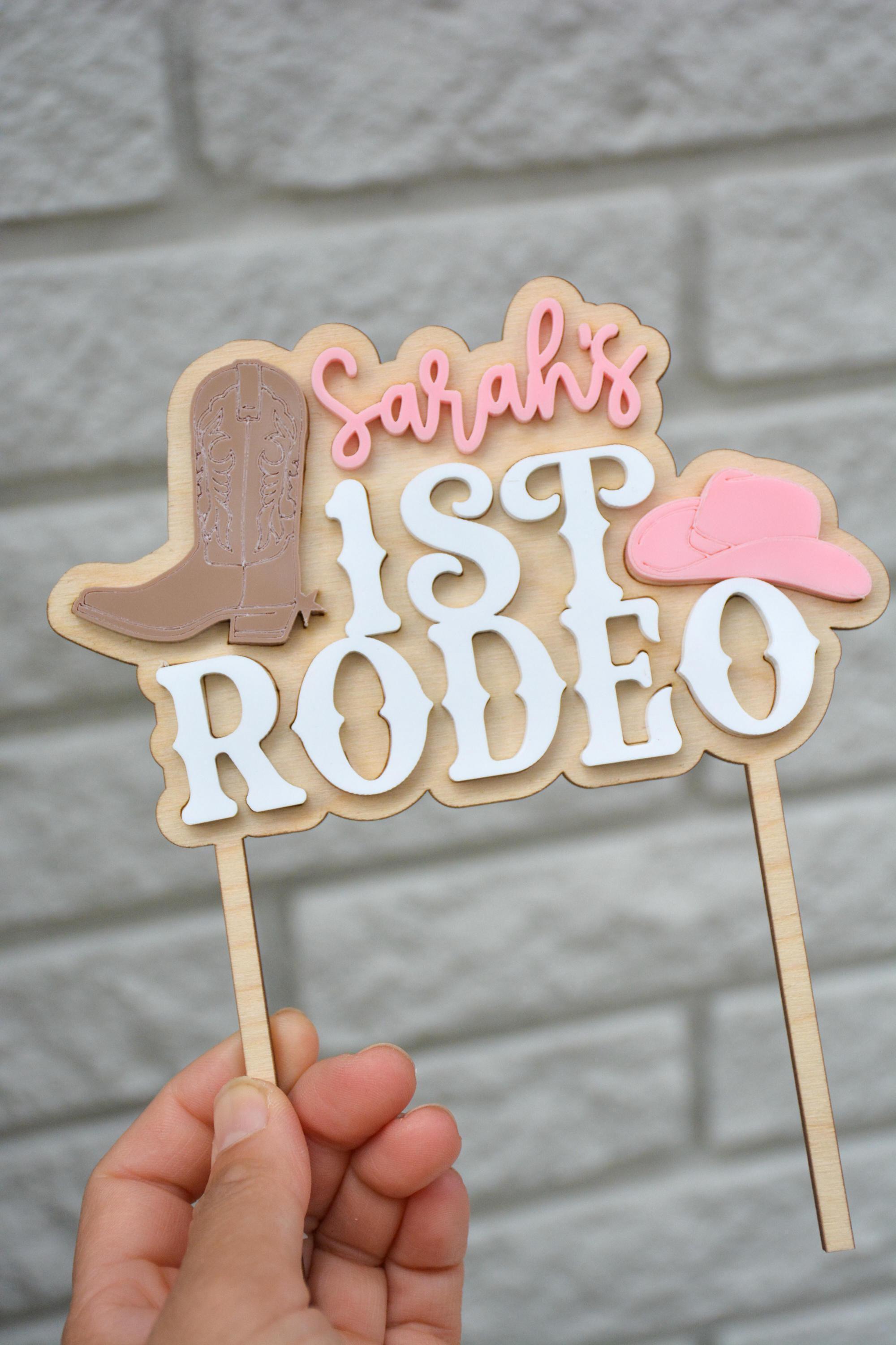 Personalized First Rodeo Themed Cake Topper for Birthday Cowboy Western ...