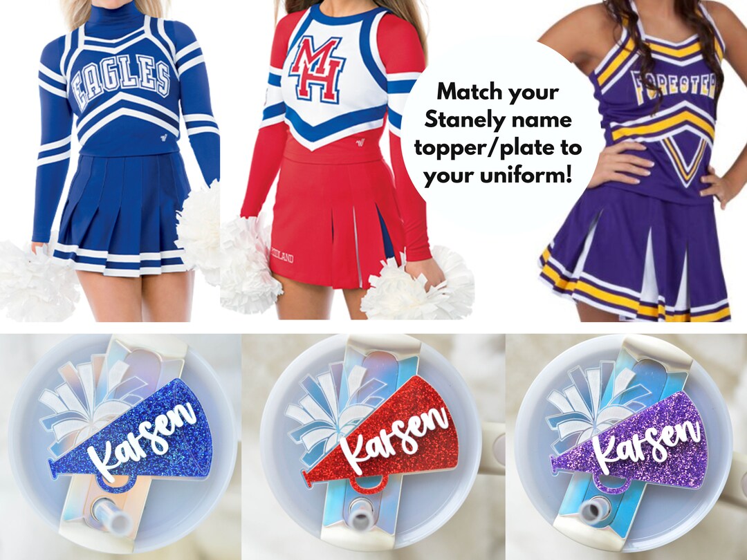 Cheer Stanley Name Plates Lid Toppers Cup Accessories Personalized ...