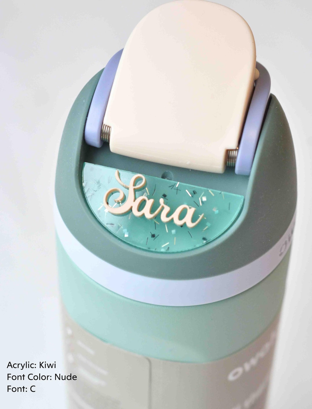 Owala Name Plate Freesip Custom Name Glitter Solid Colors 16/19/24/32 ...