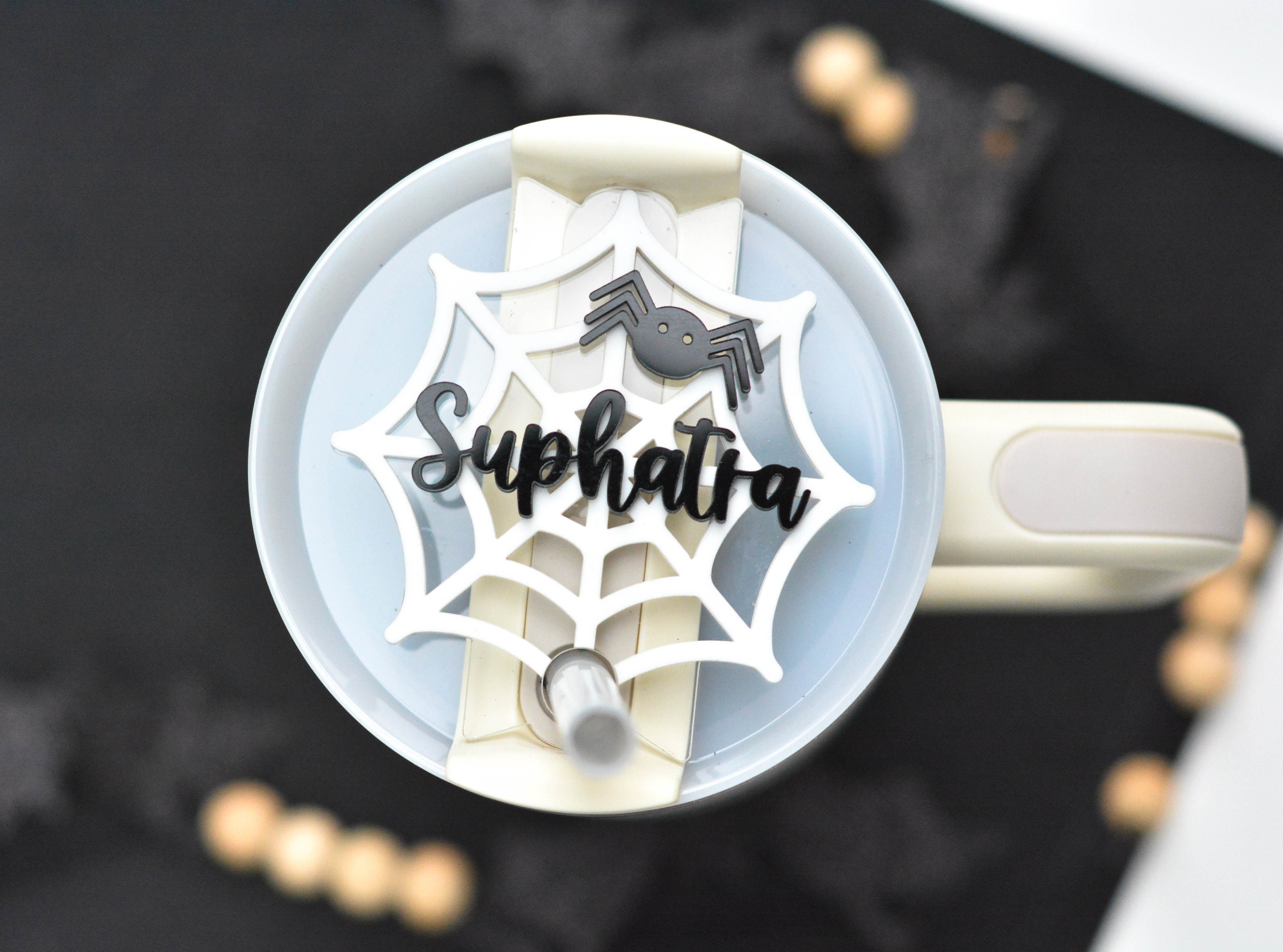 Halloween Ghost Stanley Name Plate Lid Toppers Fall Spooky Accessories ...