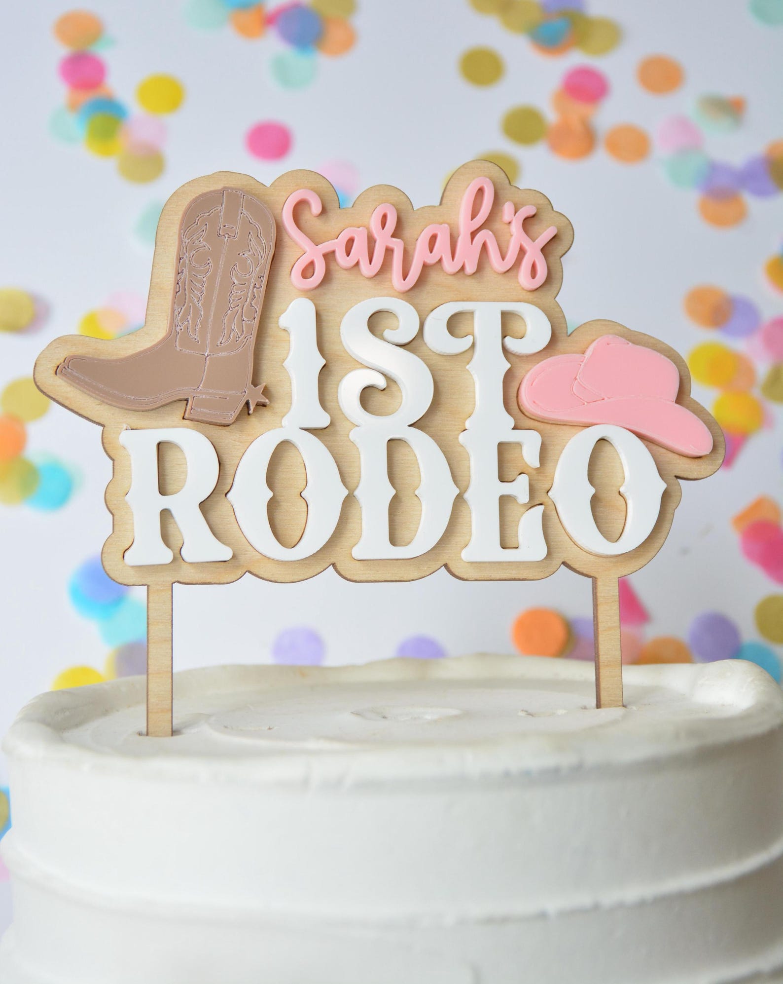 Personalized First Rodeo Themed Cake Topper for Birthday Cowboy Western ...