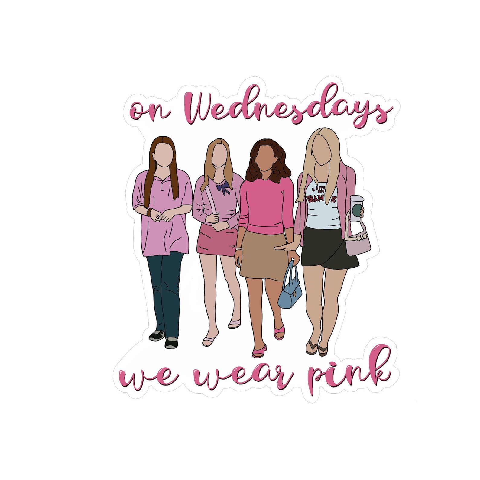On Wednesday's We Wear Pink Mean Girls Water Resistance | Etsy