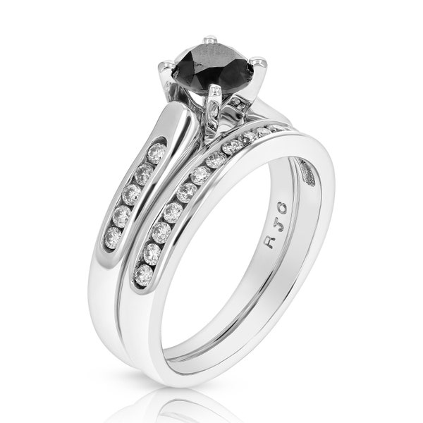 Black Diamond Ring Bridal Sets - Etsy