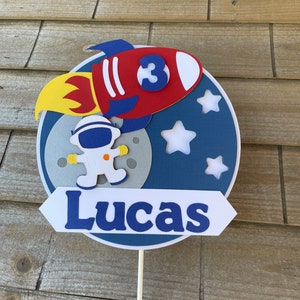 Space Cake Topper, Rocketship, Outer Space Cake Topper, Space Birthday ...