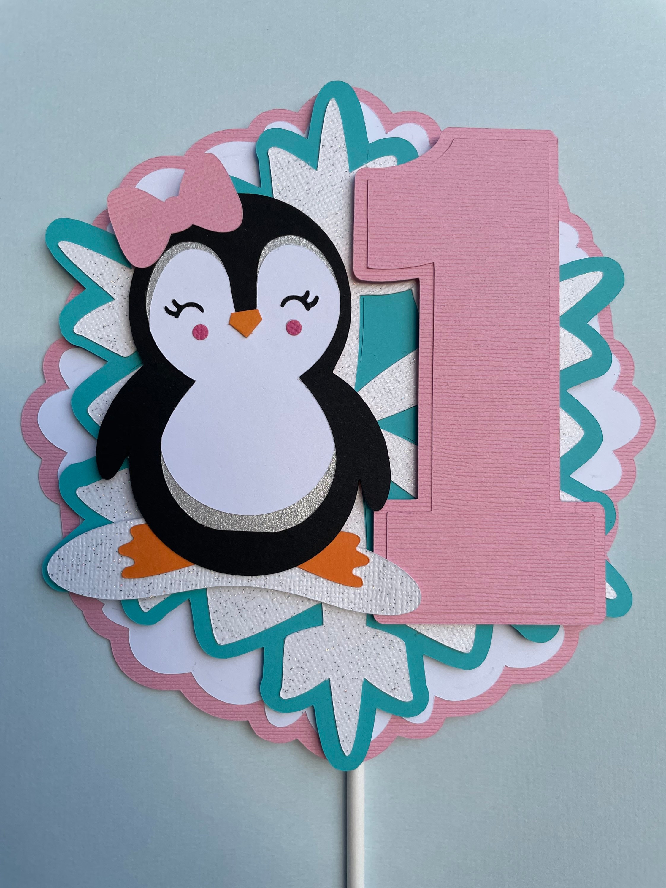 Penguin Cake Topper - Penguin Cake Topper - First Birthday - Winter ...