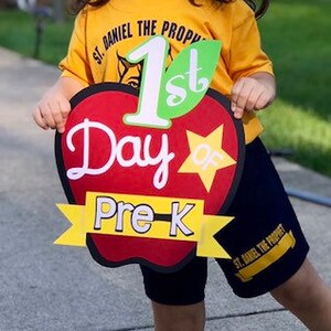 First Day of Preschool - Pre K Sign - Kindergarten Sign - First Day ...