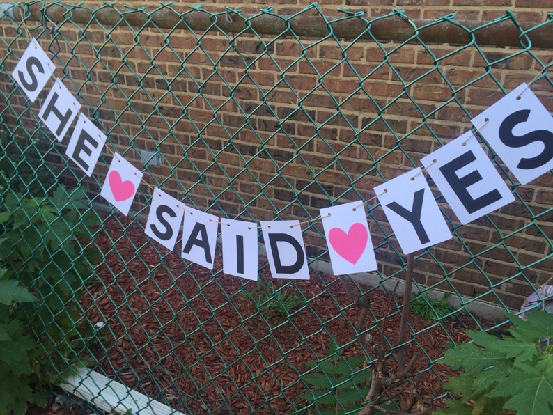 Engagement Banner, She Said Yes, Photo Prop, Bridal Banner, Proposal ...