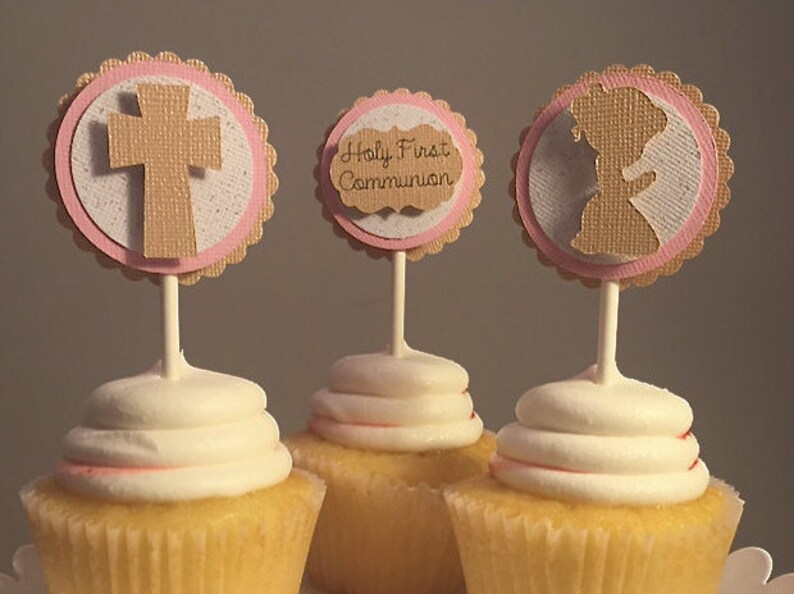 First Communion Cupcake Toppers Cross Cupcake Topper Primera | Etsy