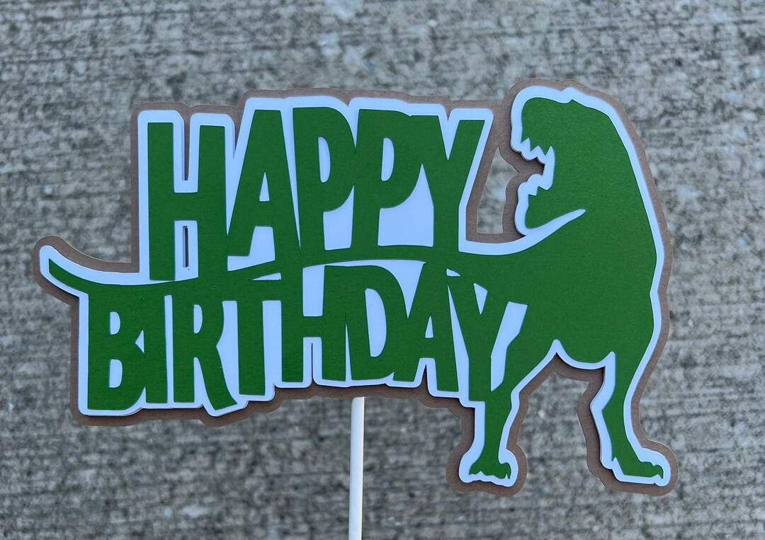 Dinosaur Cake Topper, Dino Cake Topper, T-rex Dinosaur, Oneasaurus ...