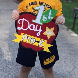 First Day of Preschool - Pre K Sign - Kindergarten Sign - First Day ...