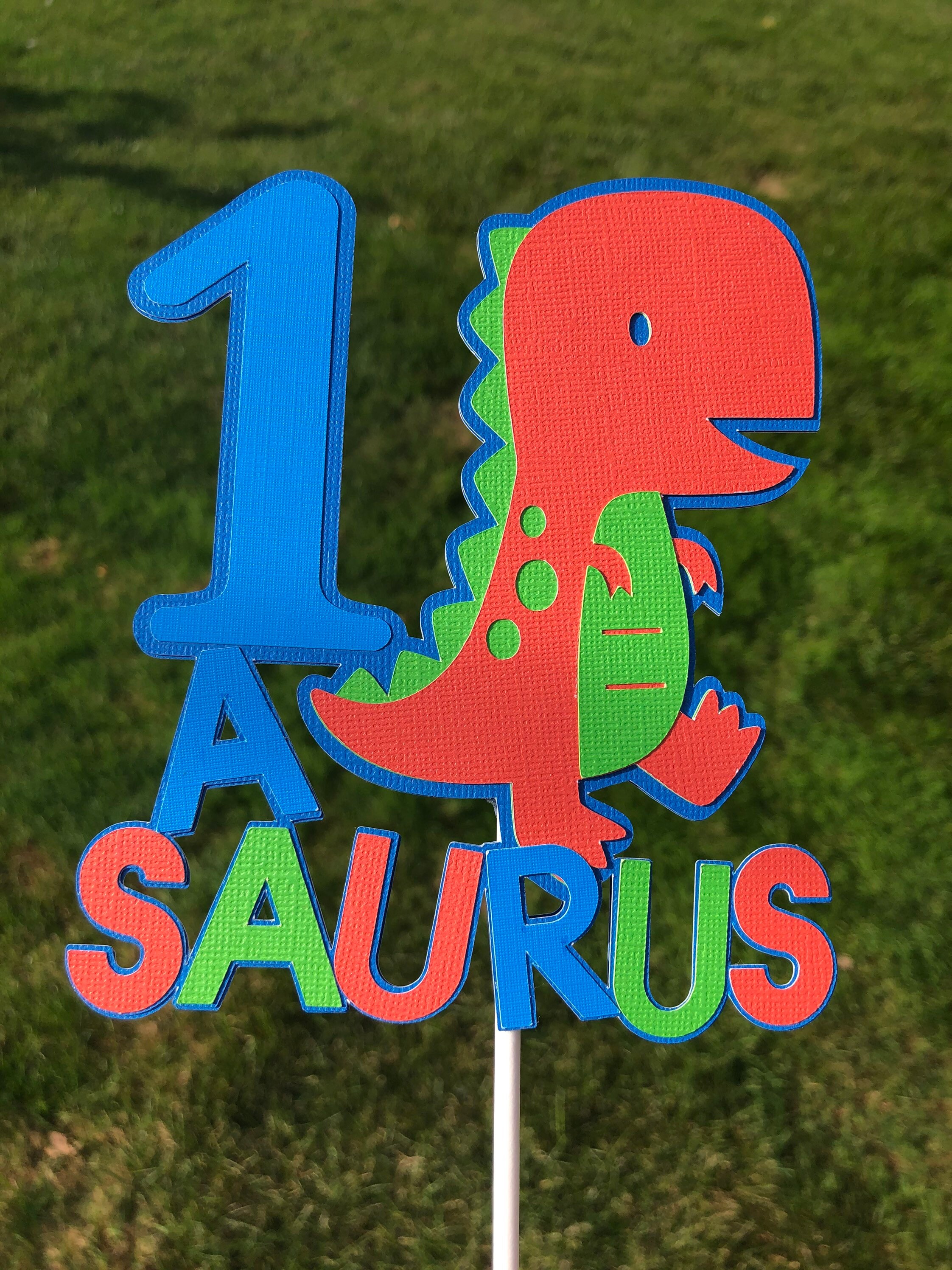 Dinosaur Cake Topper, Oneasaurus, Birthday One Cake Topper, Dino ...