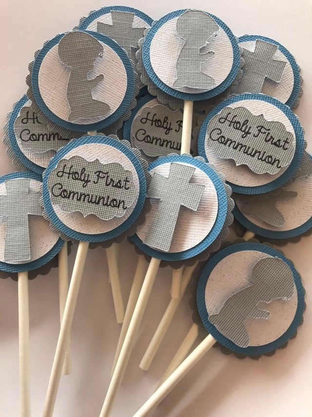Boy First Communion Blue and Grey Holy First Communion | Etsy