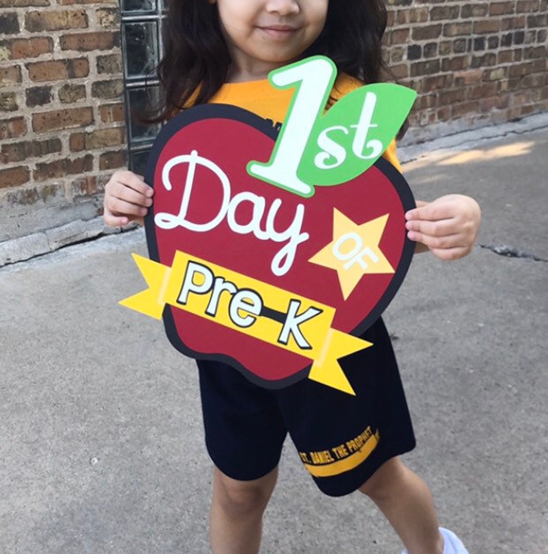 First Day of Preschool - Pre K Sign - Kindergarten Sign - First Day ...