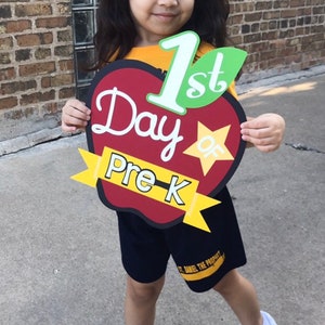 First Day of Preschool - Pre K Sign - Kindergarten Sign - First Day ...