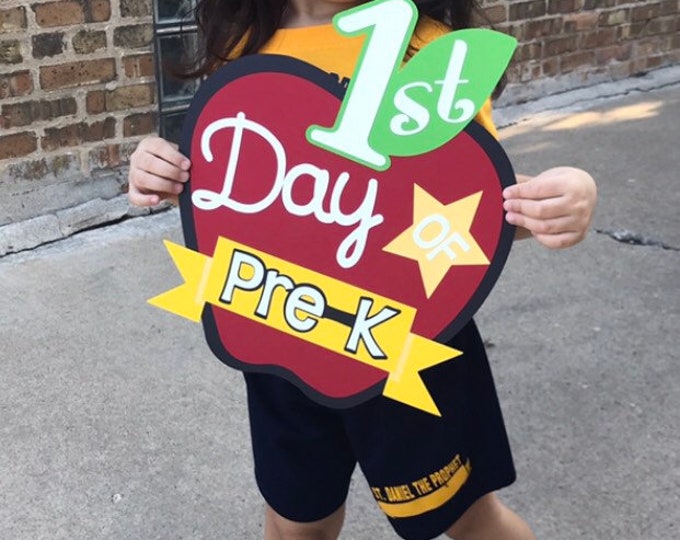 First Day of Preschool - Pre K Sign - Kindergarten Sign - First Day ...
