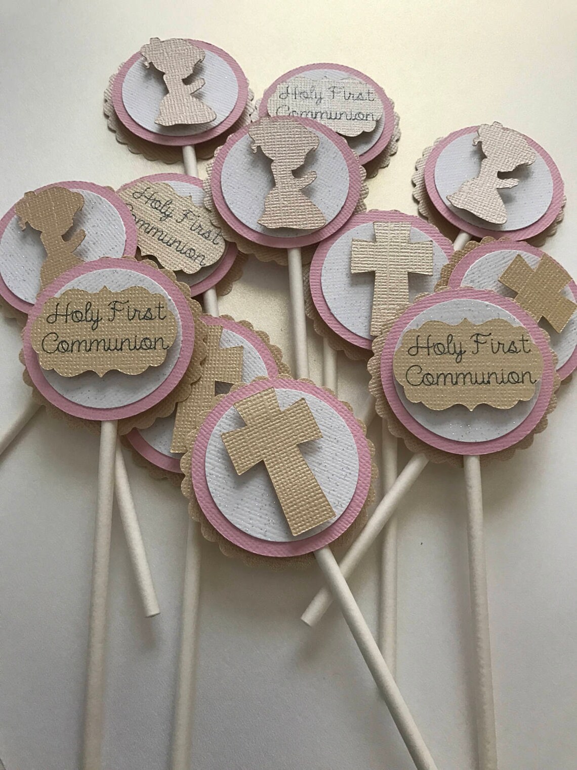 First Communion Cupcake Toppers, Cross Cupcake Topper, Primera Comunion ...