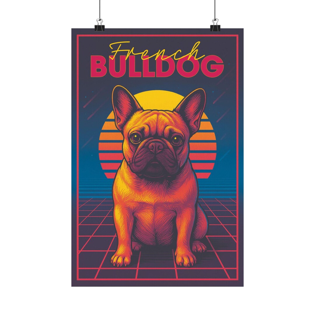 French Bulldog Retro Matte Poster Dog Lover Art Print Vintage Wall ...