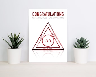 Printable Sobriety Card Happy Soberversary, Alcoholics Anonymous ...