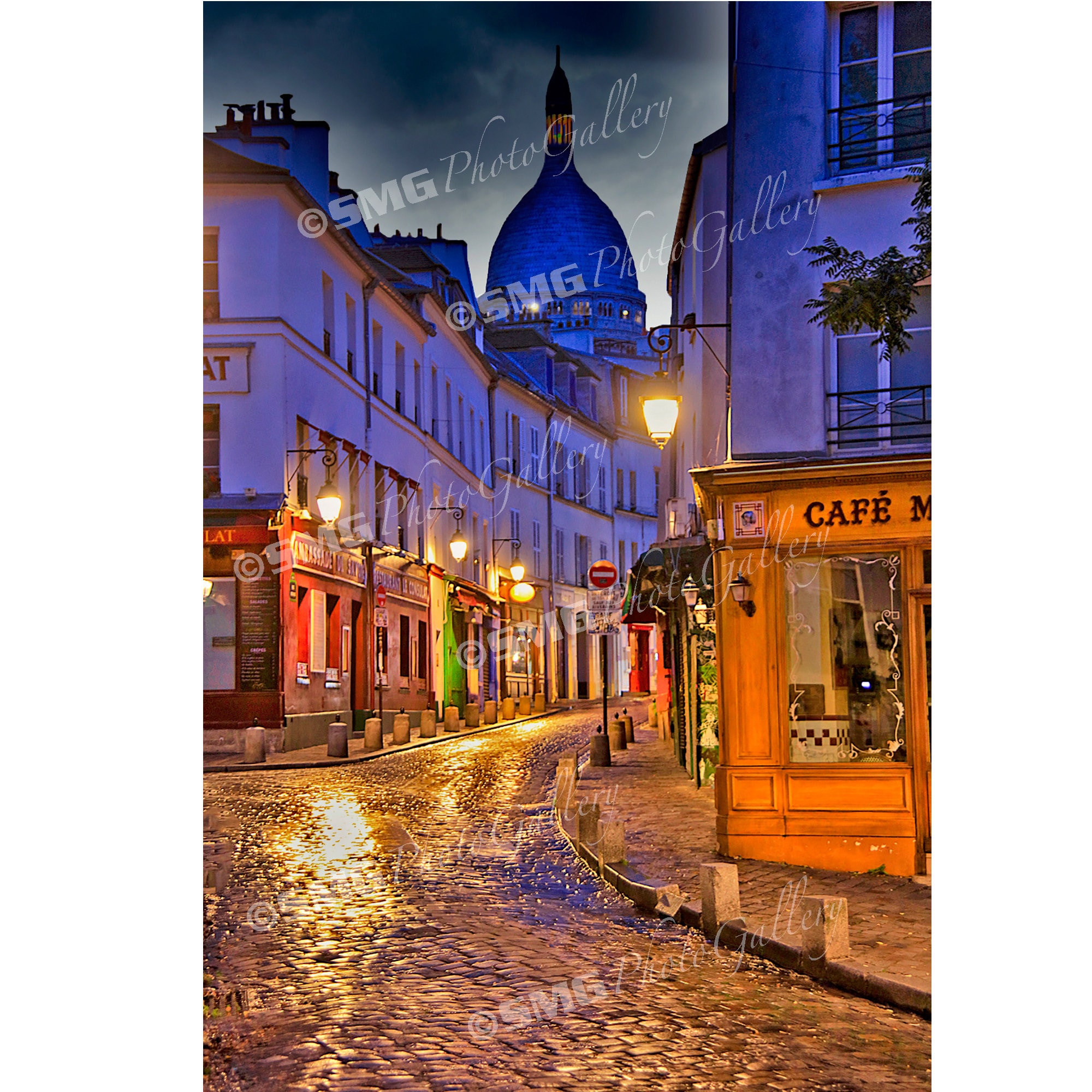 Paris Street Scene At Night