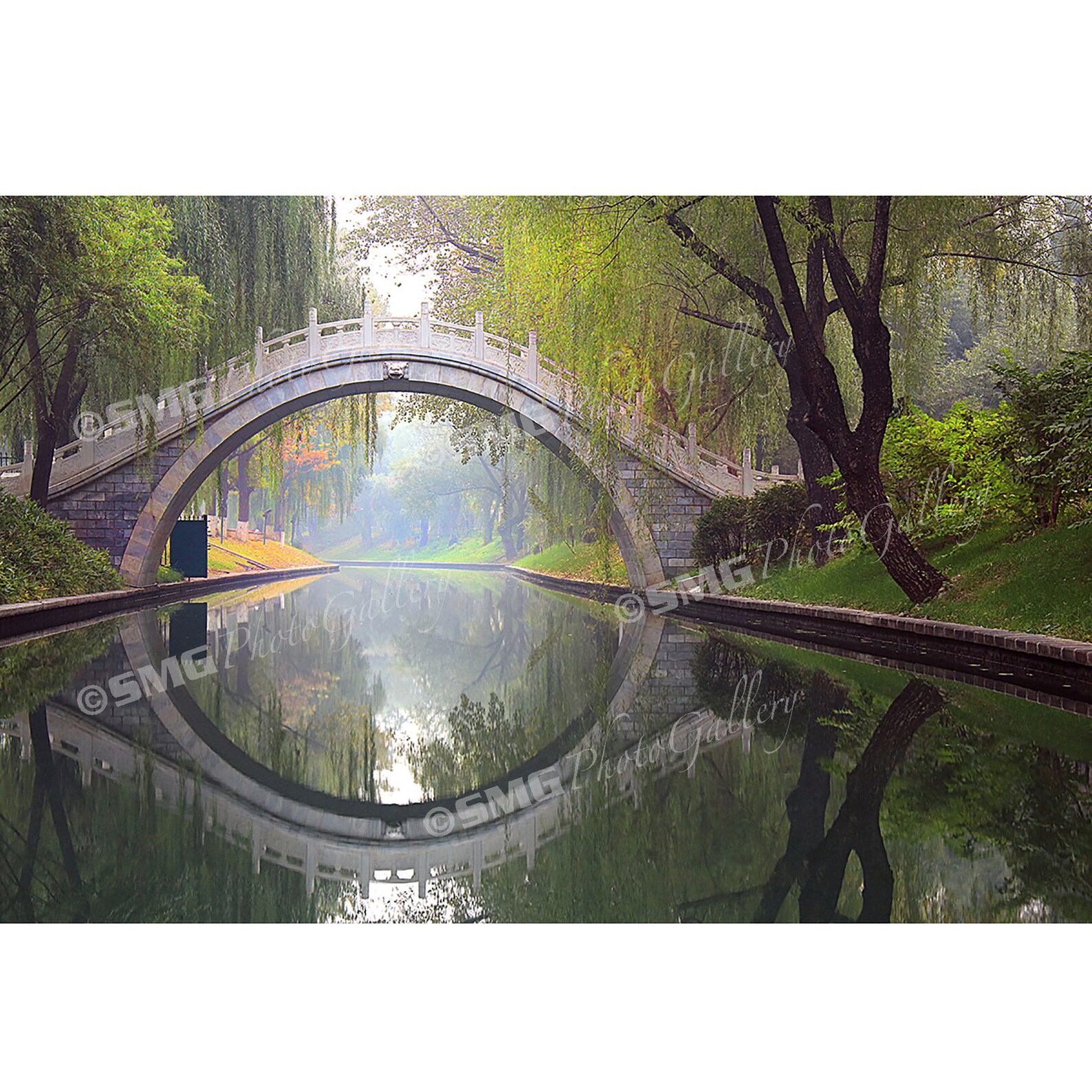 Beijing, China, Bridge, Reflection, Green, Home Decor, Wall Art, Travel ...