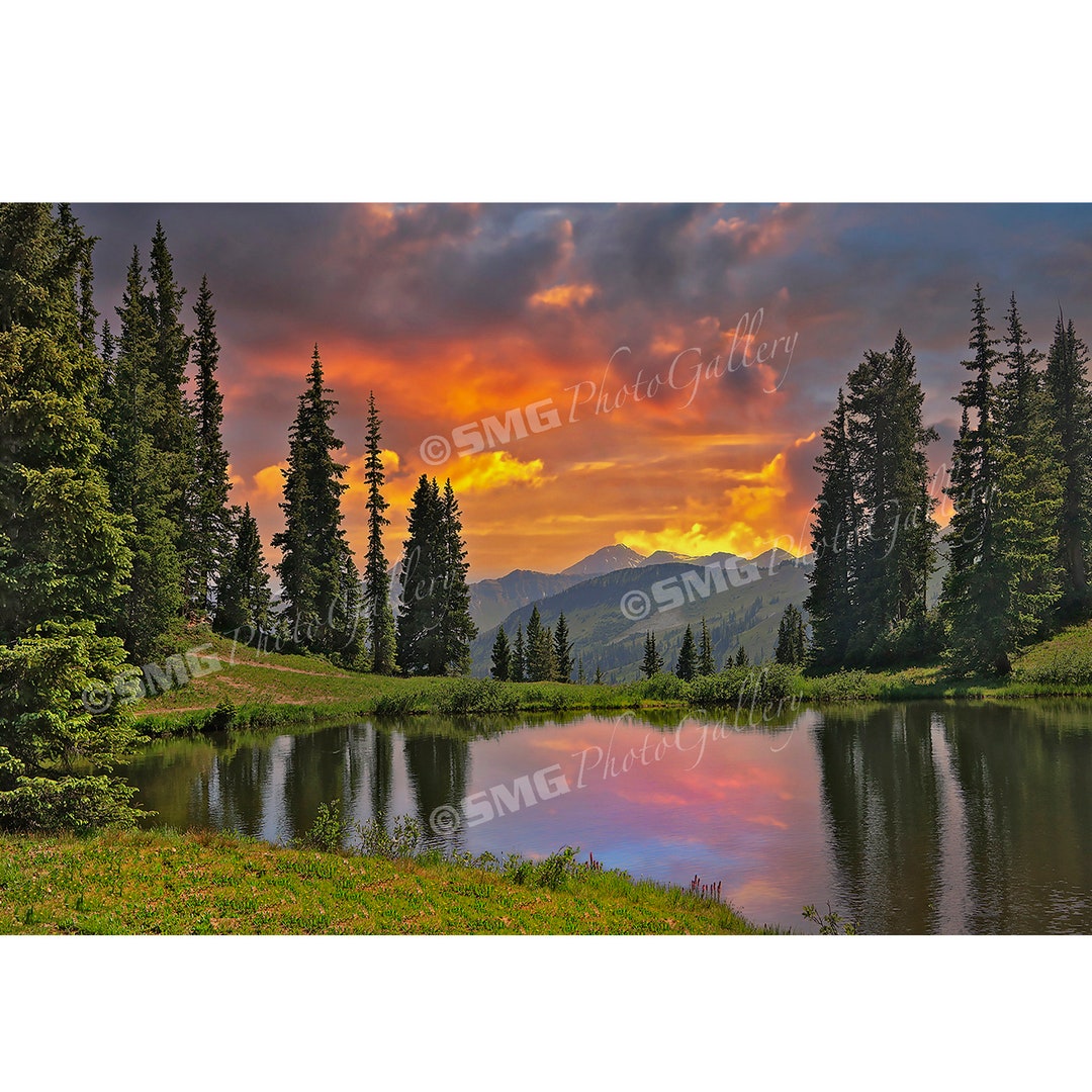 Colorado Photos, Crested Butte Photo, Sunset, Reflection, Lake, Wall ...