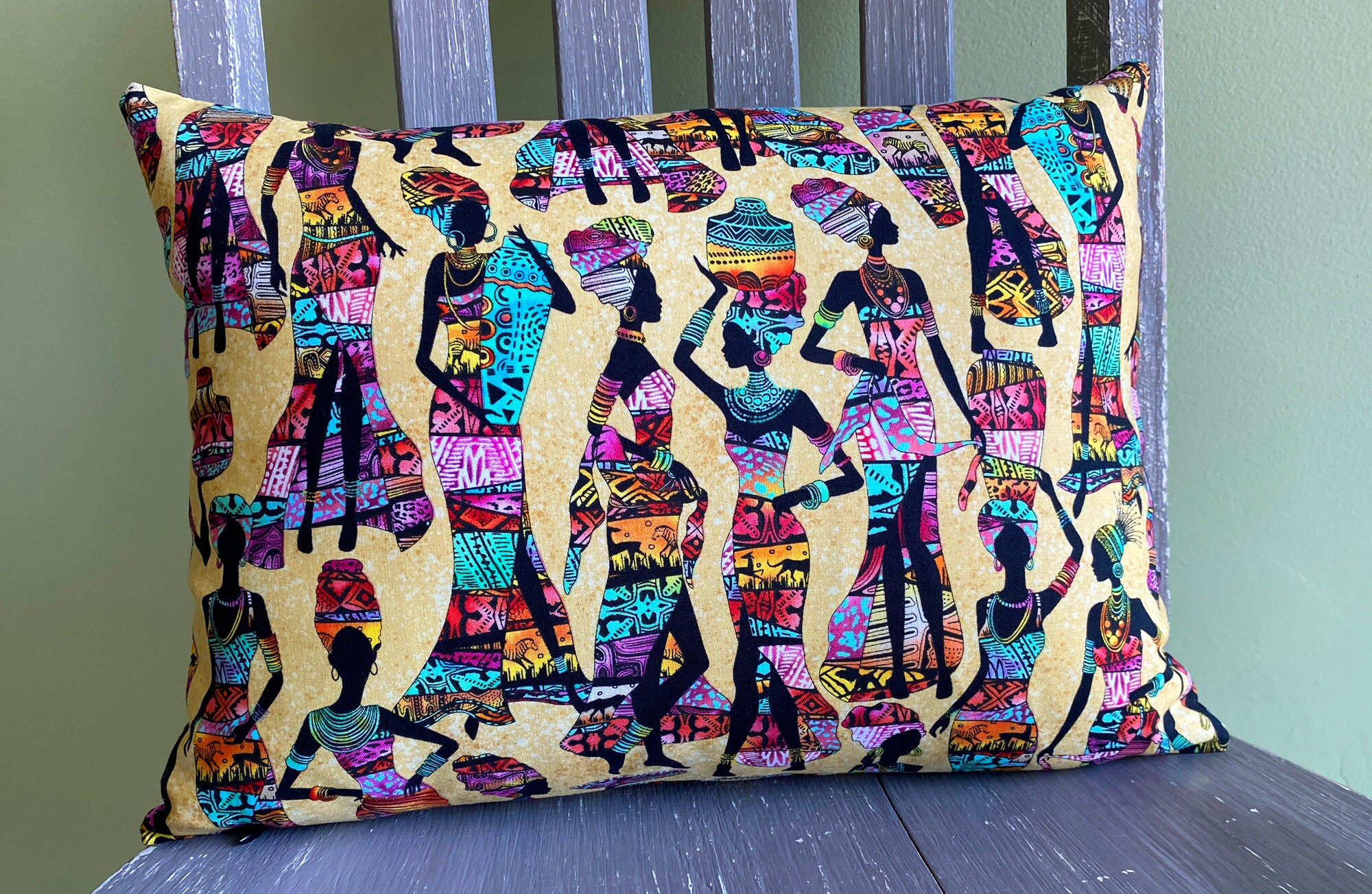 African Ladies Pillow Cover Decorative Pillow Cover Fashionable Ladies ...