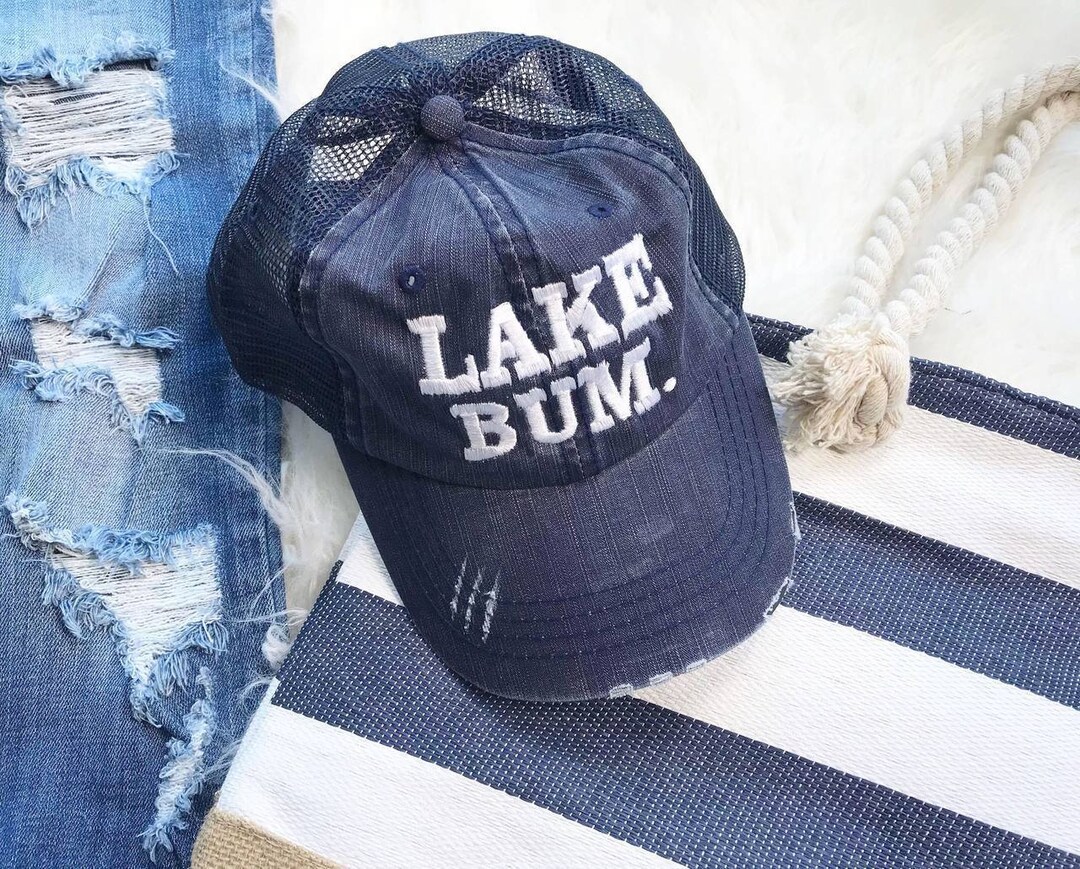 Lake Bum Trucker Hat Lakeside Summer Baseball Cap - Etsy