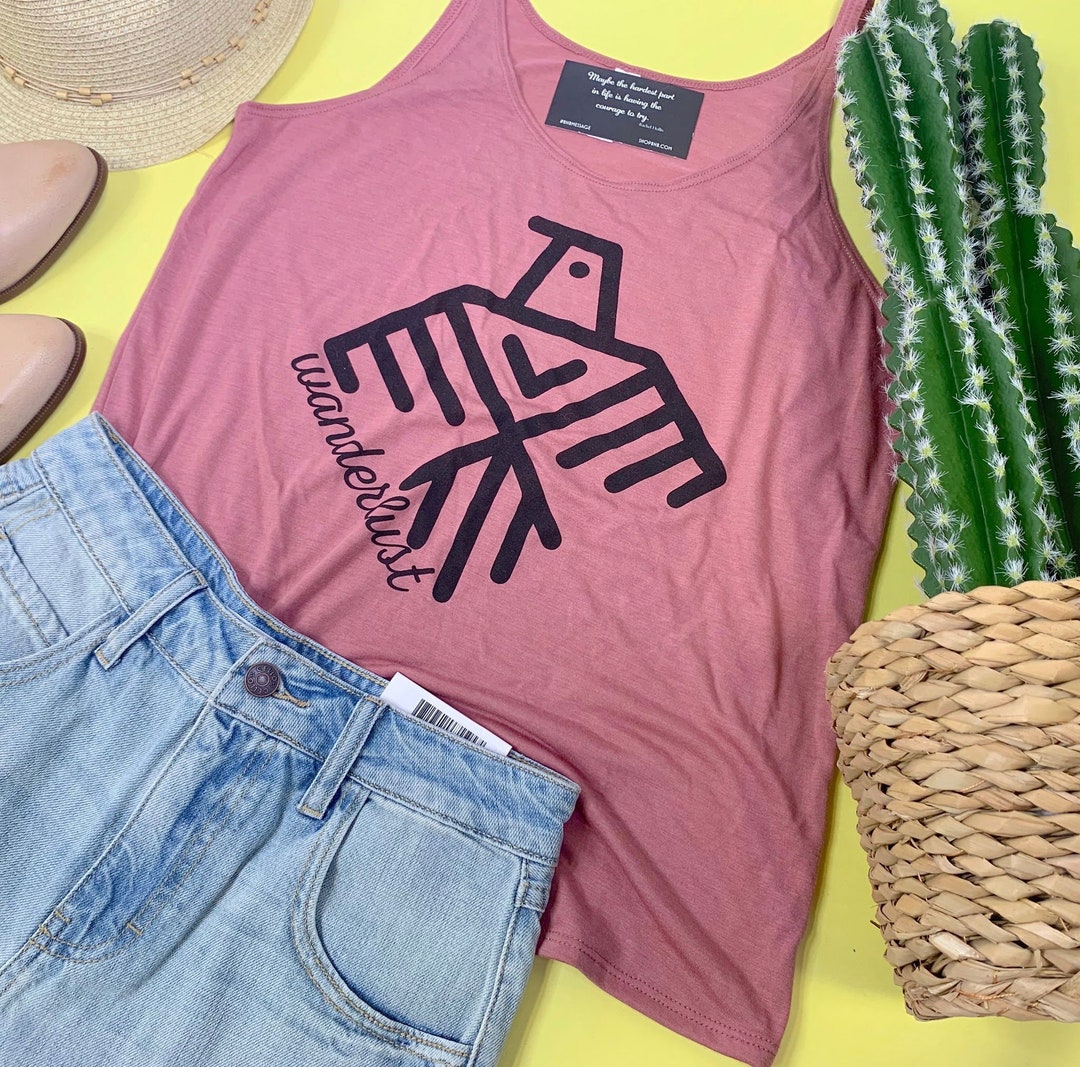 Wanderlust Thunder Bird Tank - Blush - Etsy